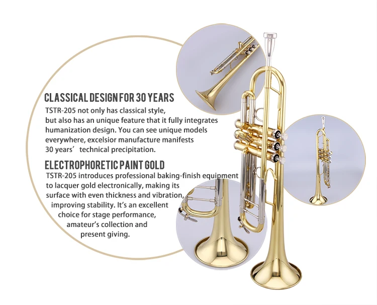 Tone Bb Trumpet by TAISHAN - Brass Body with Gold Lacquer