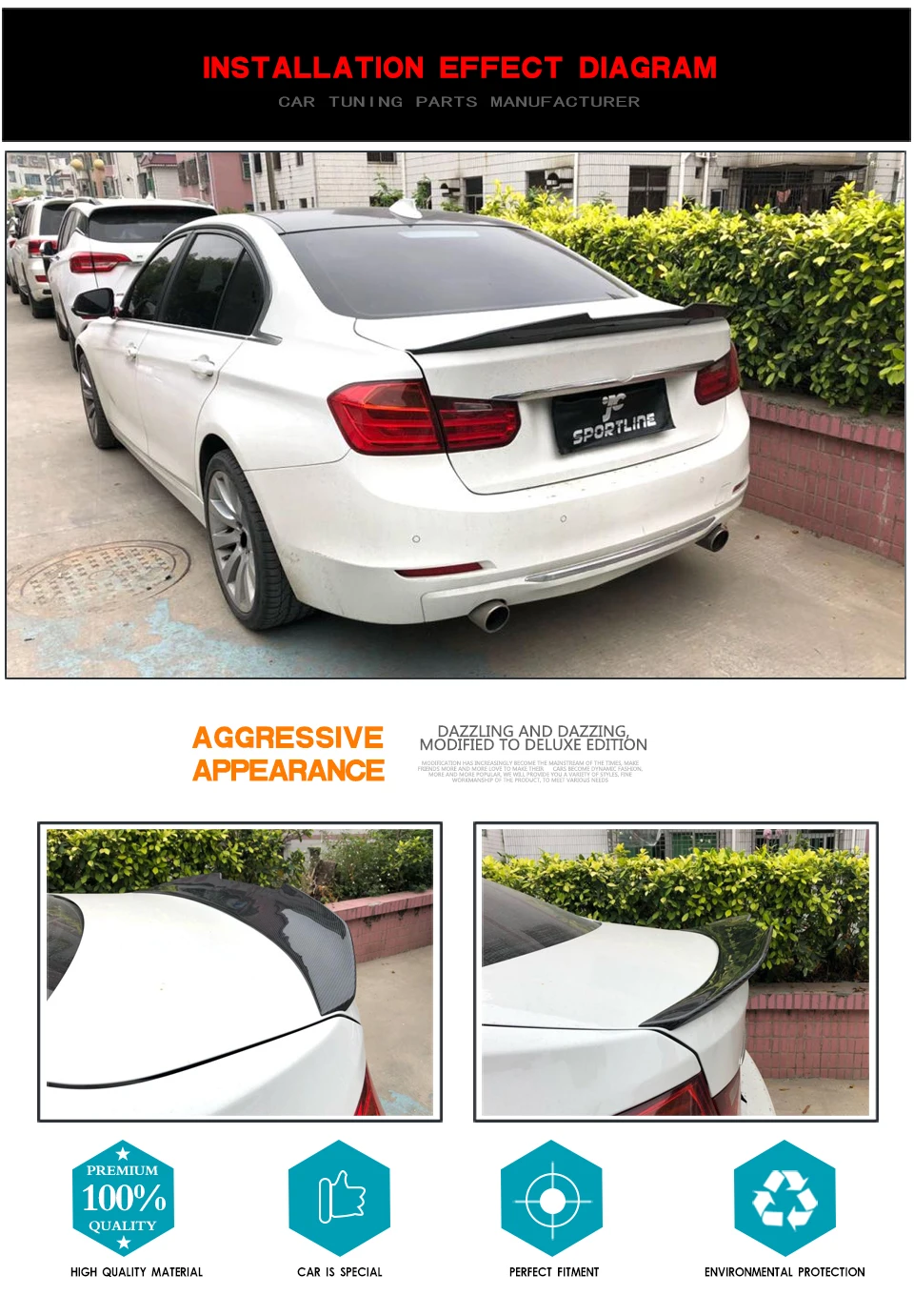 E92 M3 Rear Wing - Carbon Fiber Spoilers for BMW Coupes