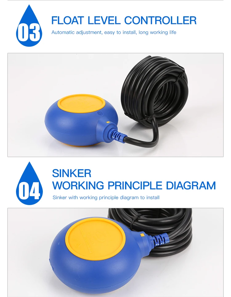 MAC3 Float Level Control Switch - Reliable Water Pump Sensor