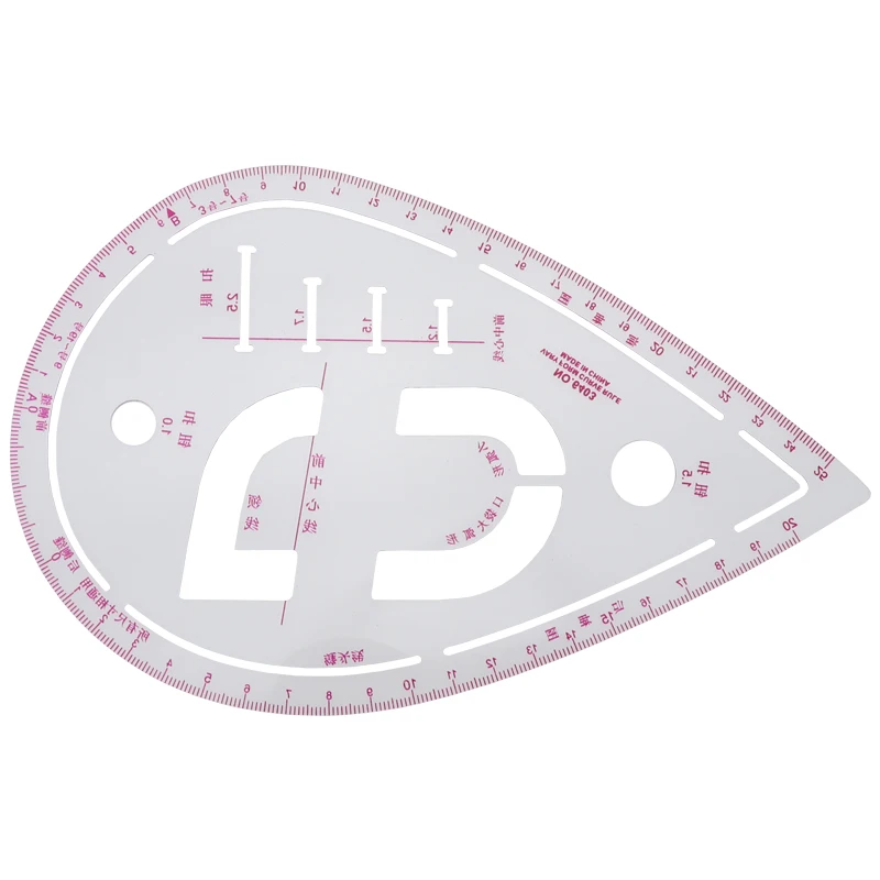 Multifunctional Buttons Ruler Pvc Armhole Scale Sleeve Cage Curve Ruler ...