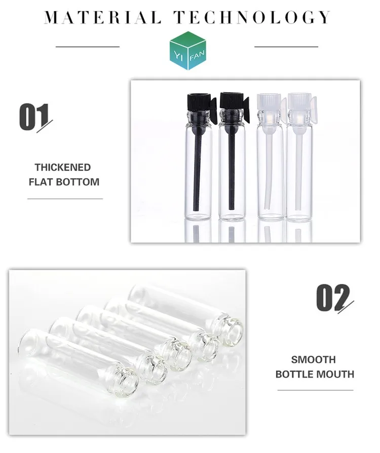 1ml Perfume Tester Glass Vial With Pe Plug - Buy Prefume Trial Vials ...