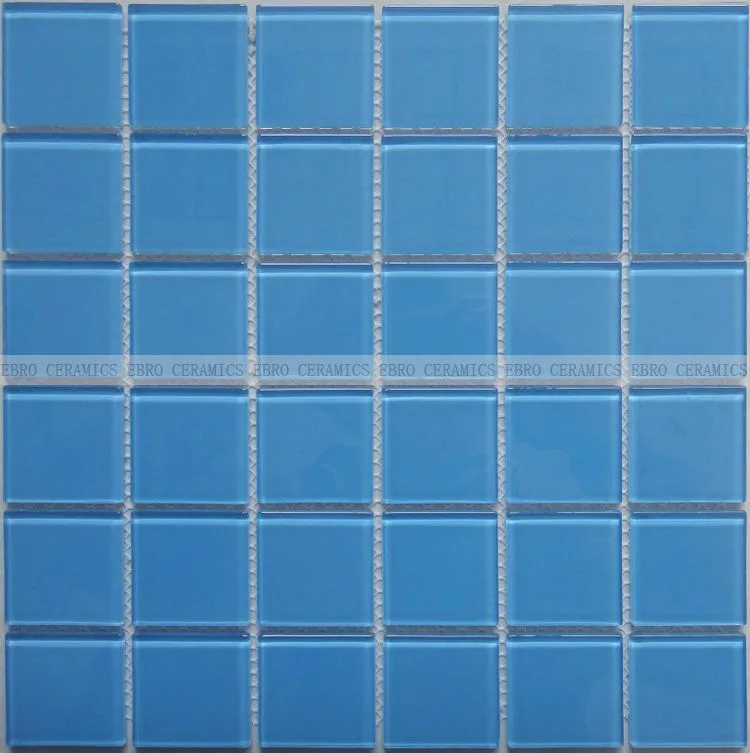 Grade 3a Swimming Pool Tiles Glass Mosaic Blue Color Decoractive Glass ...