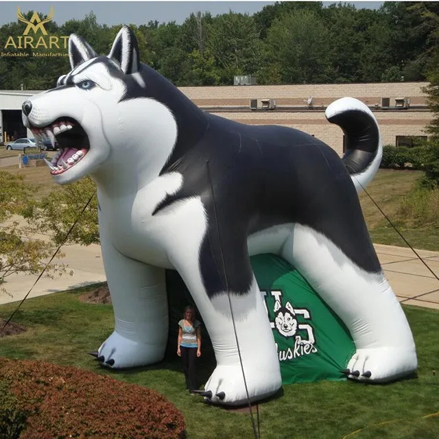 Customized Mascot Sports Tunnel Inflatable Husky Dog Sports Tunnel ...