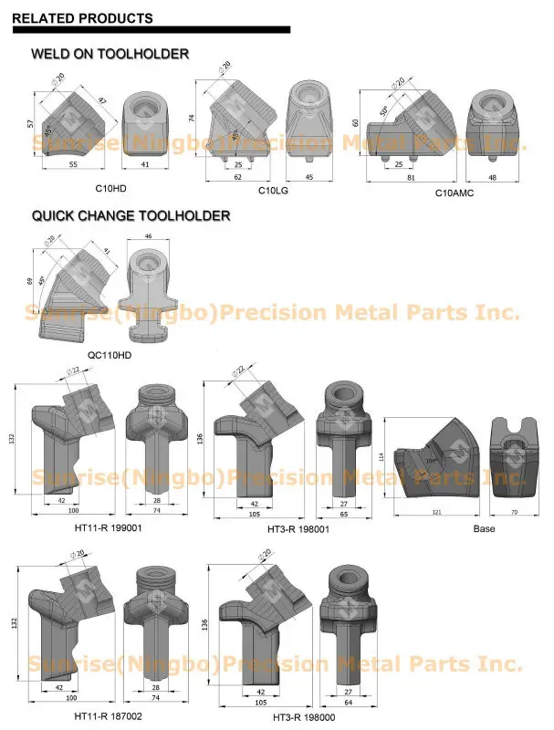 Quick Change Bit Block Milling Machine Tool Holder For Road Planning ...