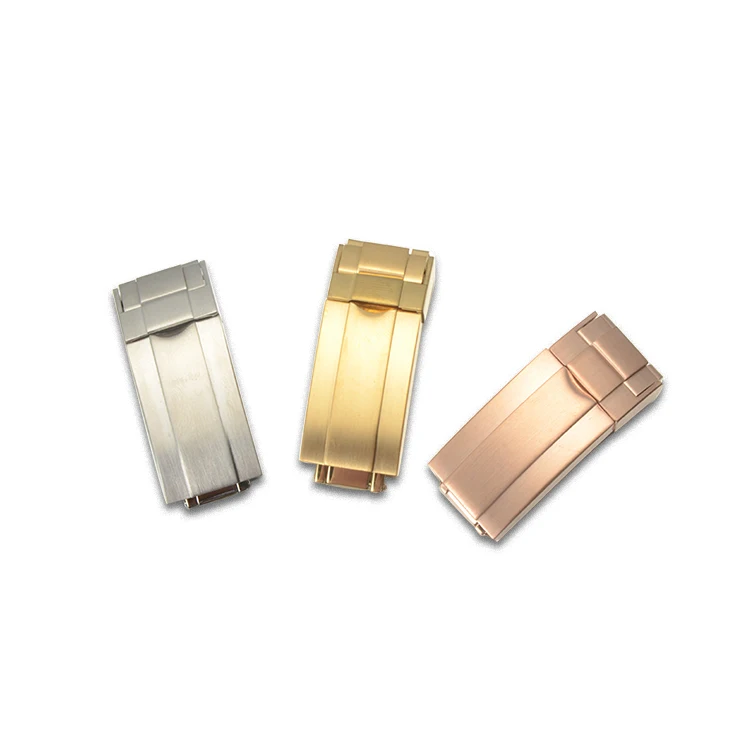 16mm Watch Band Double Push Button Buckle 18mm Stainless Steel Watch ...