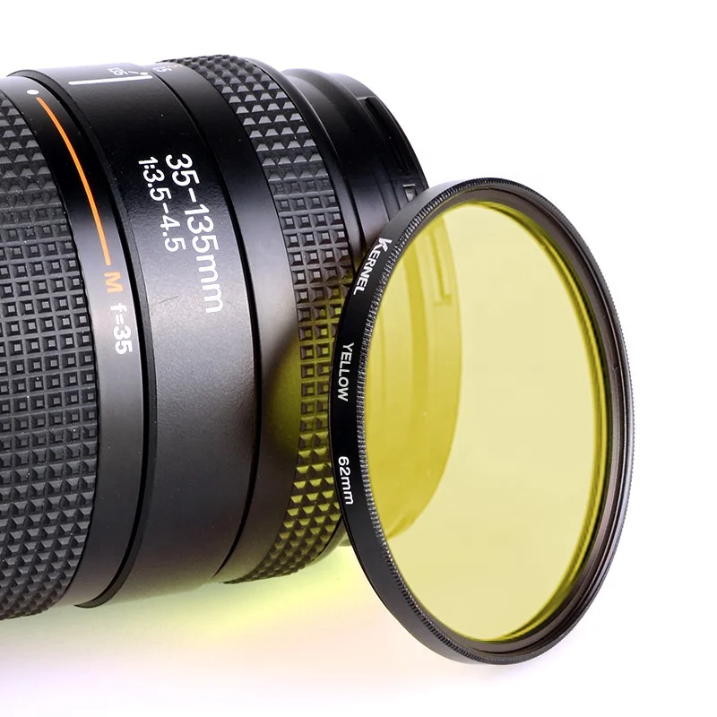 Yellow Filter Round Full Color Lens Filter 43mm 46mm 49mm 52mm 55mm ...