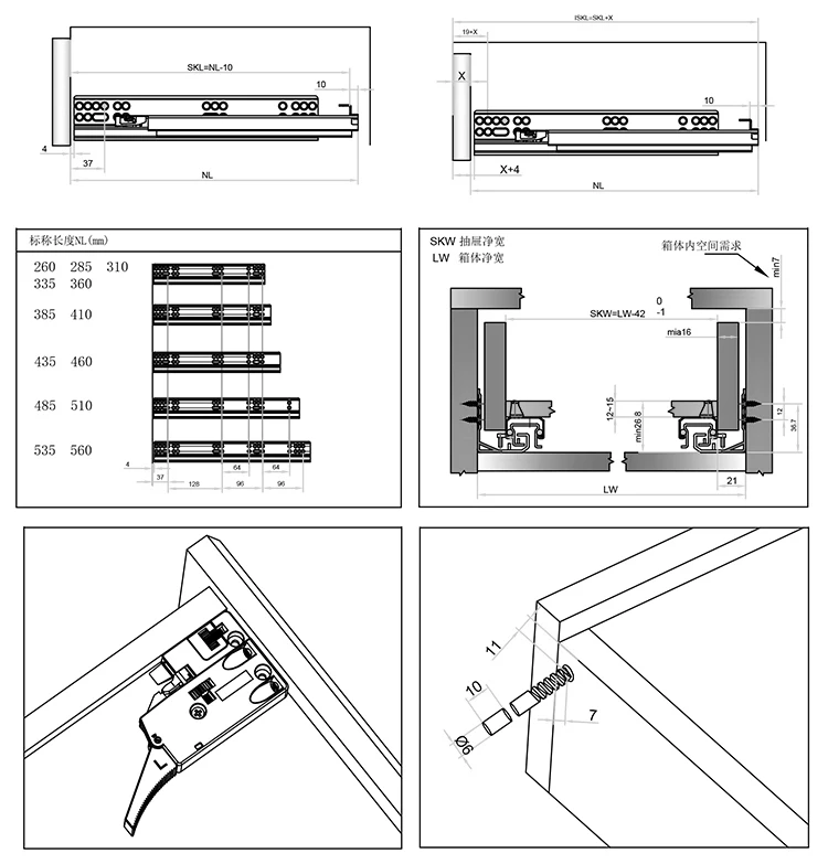Mepla Triple Extension Soft Close Heavy Duty Plastic Parts Full ...