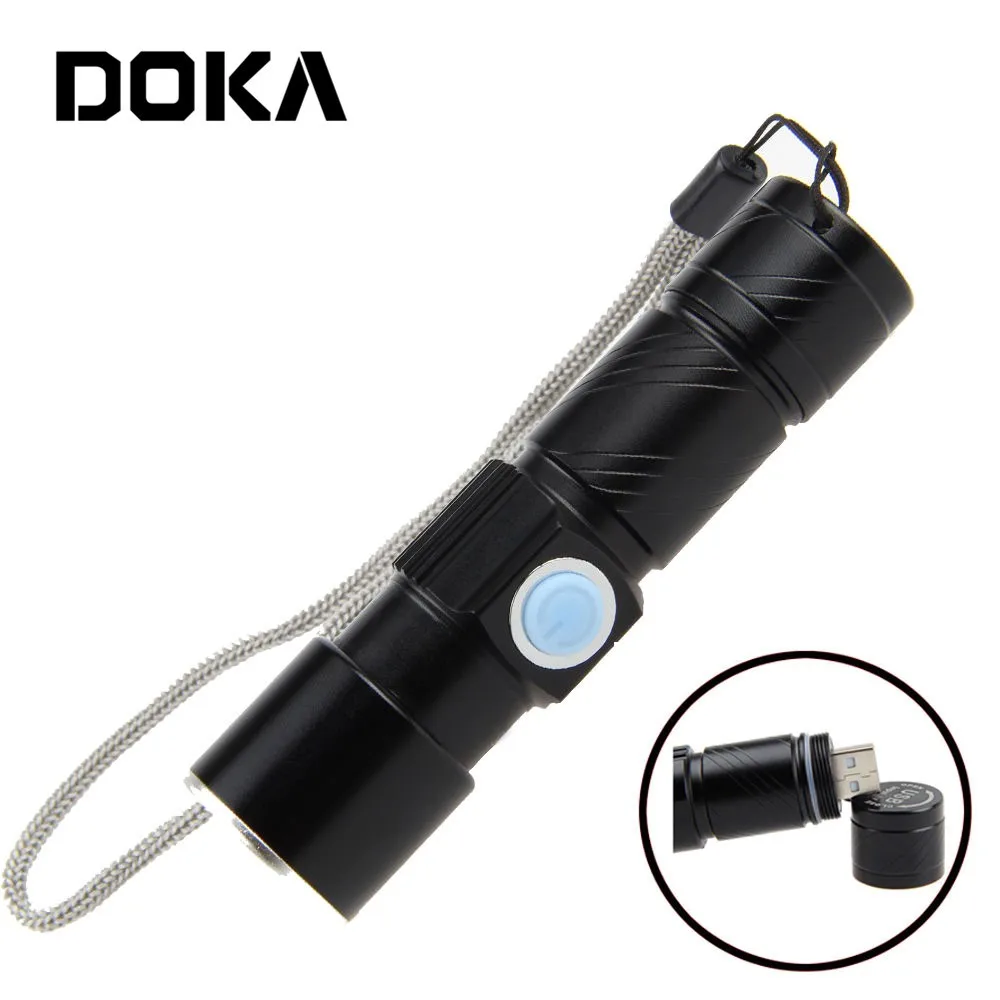 Mini Portable Zoomable Led Rechargeable Usb Lamp Light Flashlight Torch ...