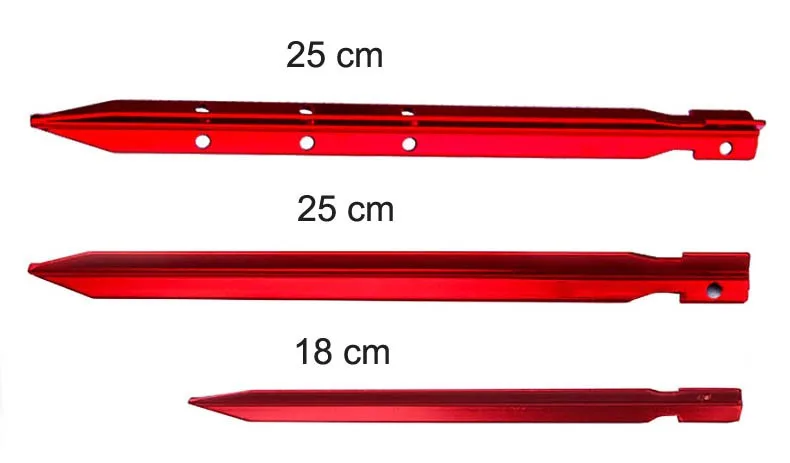 Custom 18cm Triangle Aluminum Alloy 7001 Tent Stakes With A Rope On End ...