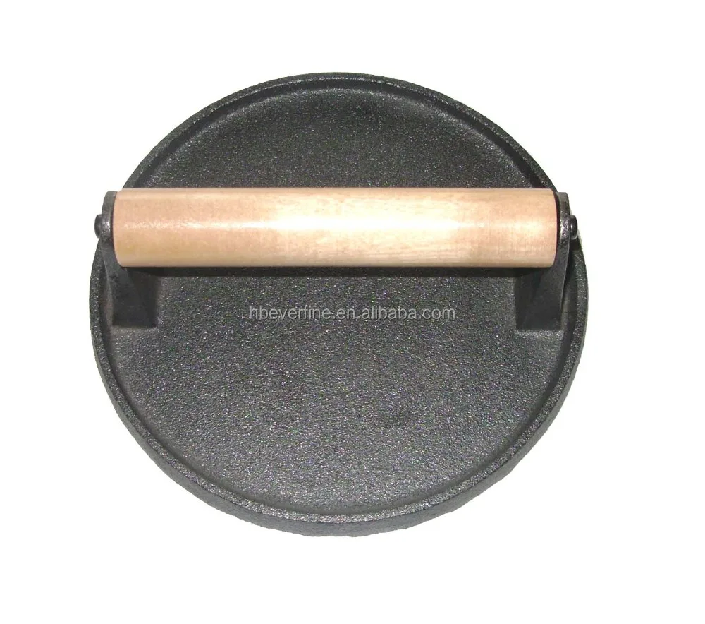 Cast Iron Barbecue Meat Pie Press,Tortilla Press With Wooden Handle ...