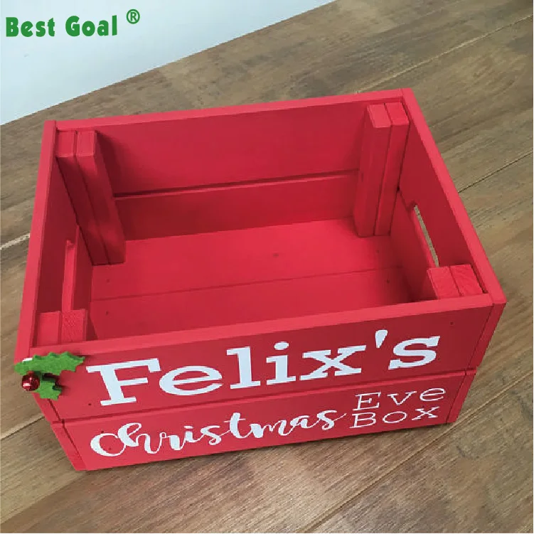 Personalised Christmas Eve Wooden Crate Gift Box - Buy Wood Crate Box ...