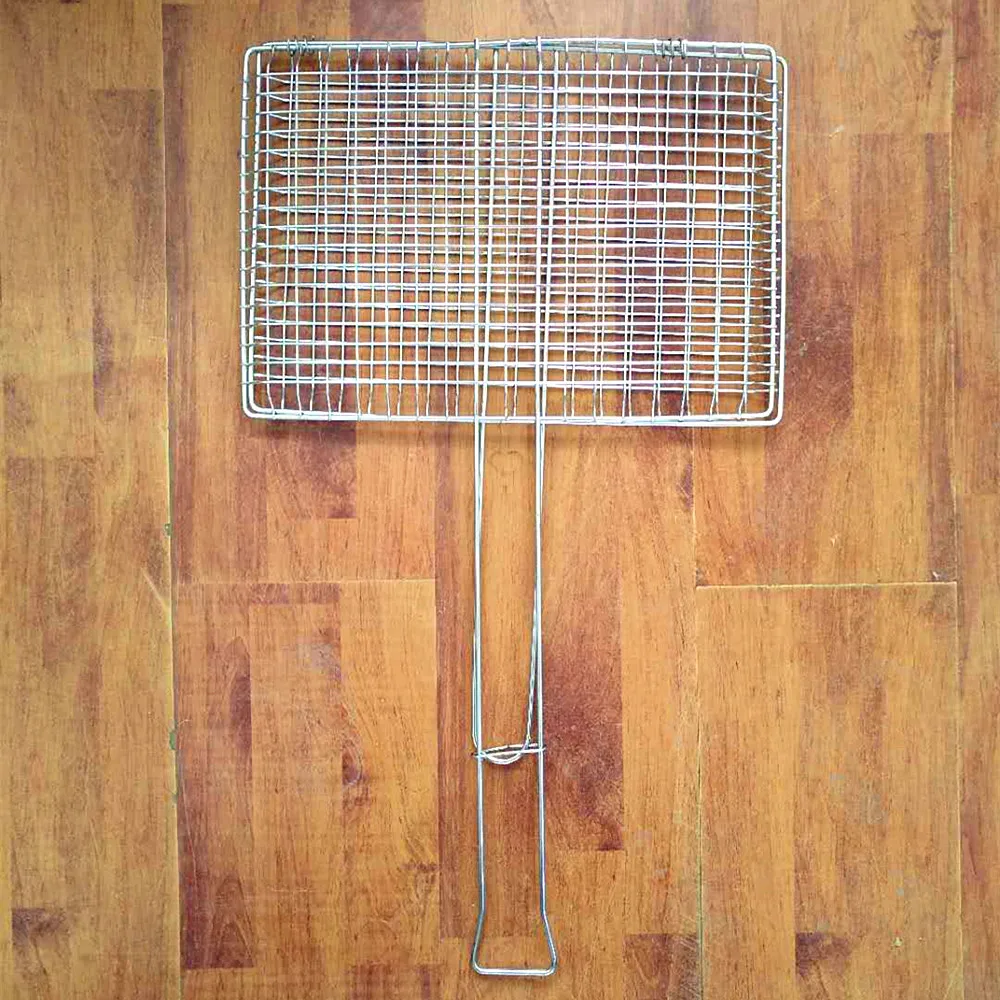 Stainless Steel Meat Fish Net Mesh Bbq Basket Bbq Grill Clamps - Buy ...