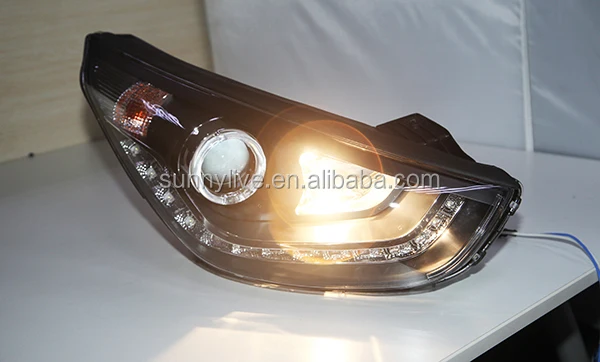 For Hyundai Tucson Ix35 Led Head Lamp Angel Eyes 10-12 V3 Type Yz - Buy ...