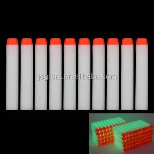 Glow In The Dark Fluorescence Luminous Bullets Refill Clip Darts Eva ...