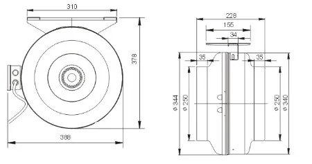 YWR2E-315 external rotor coaxial duct fan - Coowor.com