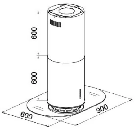 C -- Round Island Range Hood - Buy Cylinder Range Hood Wall Mounted ...