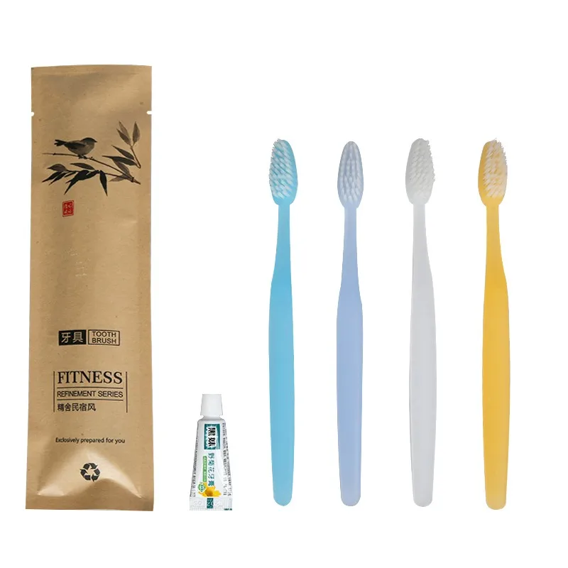 Easy Carry Travel Disposable Hotel Toothbrush With Toothpaste Paper ...