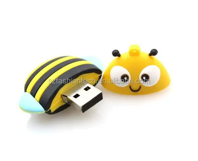 Pvc Soft Rubber Honey Bee Shape Usb Memory Stick 4gb 8gb 16gb 32gb Cute ...