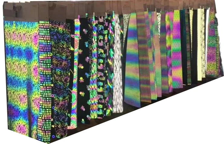 Colorful Durable Fluorescent Textile Reflective Stretch Fabric / 100% ...