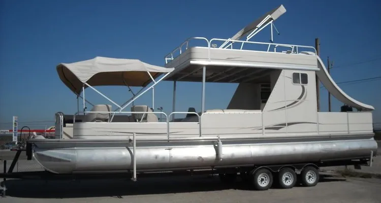 25ft Aluminum Double Decker Pontoon Boat with Water Slide