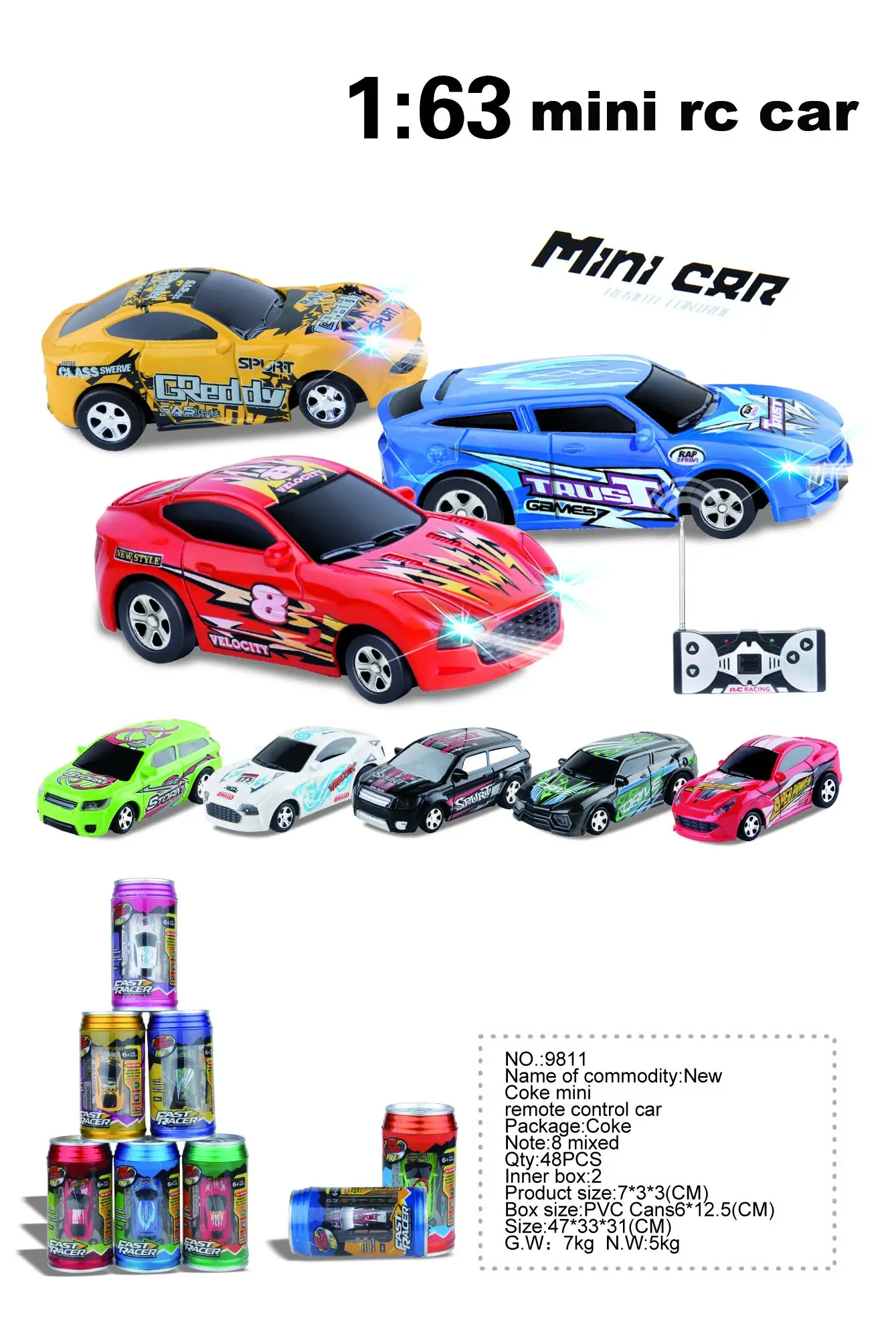 4 Ch Coke Can Mini Rc Car Remote Control Racing Car Jar Plastic Tin ...