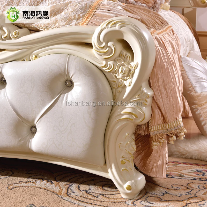 Modern Luxury Royal French Baroque Rococo Style King Queen Size Cream ...