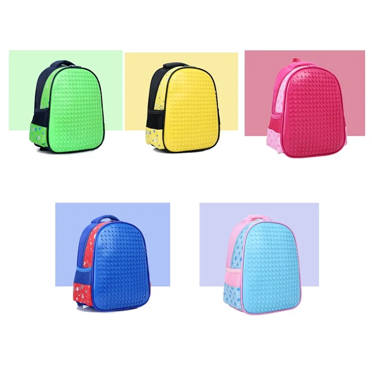 Hot Sale Silicone Diy Pixel Backpacks School Bag Silicone Puzzle ...