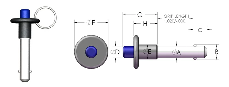 Button Handle Positive Locking Pins/quick Release Pins - Buy Button ...