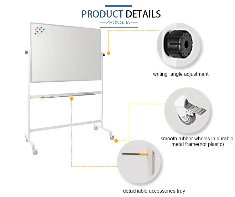 Movable Writing Board - Double Sided Magnetic Conference Blackboard