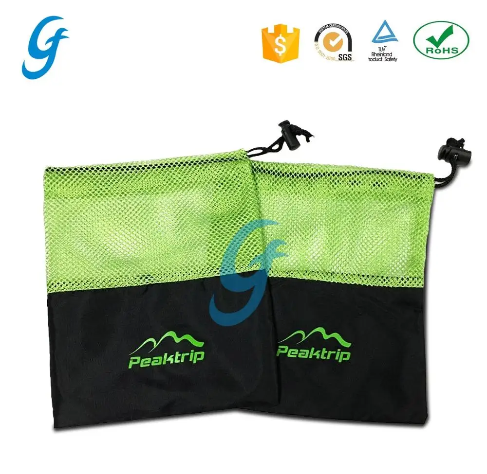 Eco Friendly Recycled Drawstring Mesh Bag String Shopping Washable Net ...