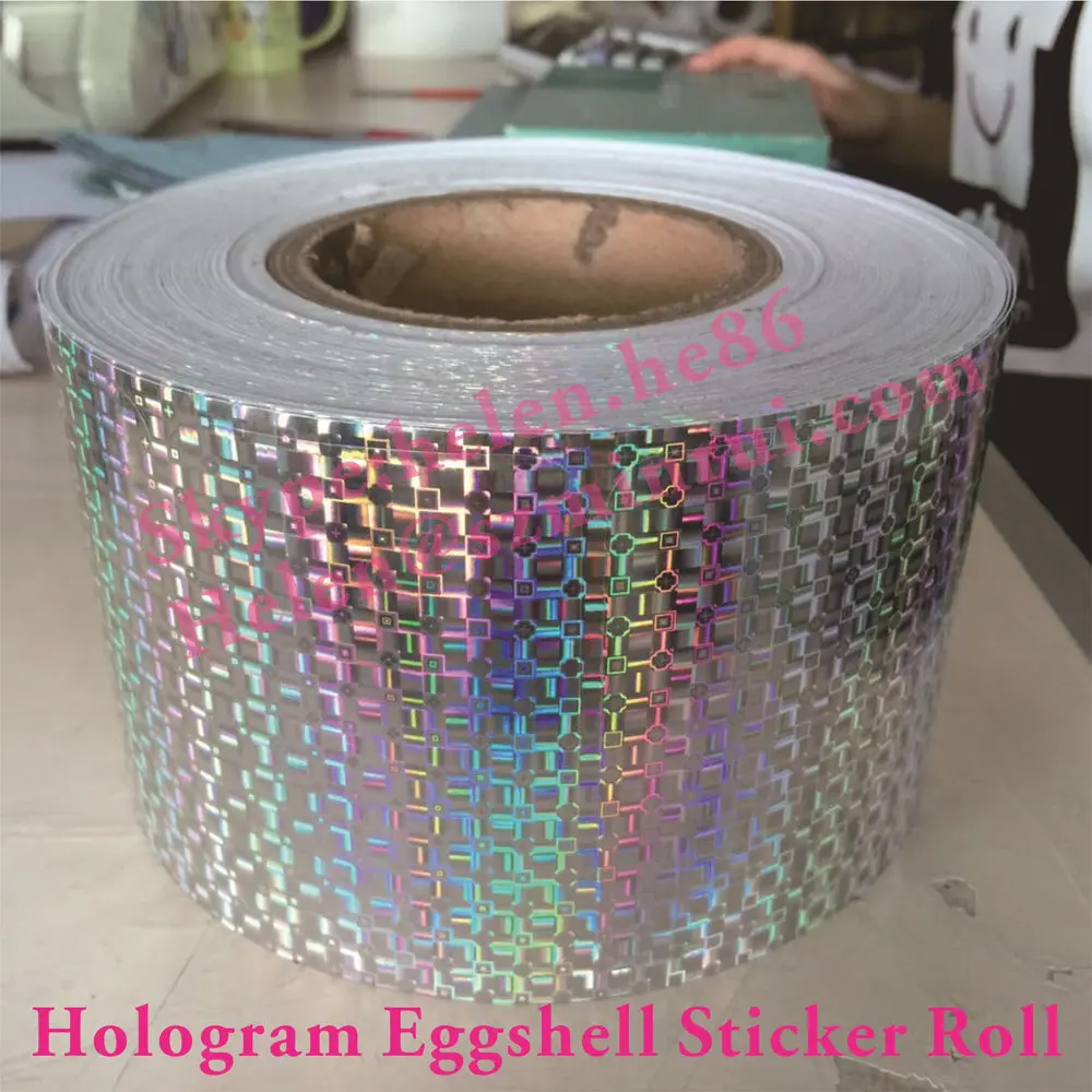Custom 9x6cm Size Plain Hologram Eggshell Sticker For Graffiti Arts ...