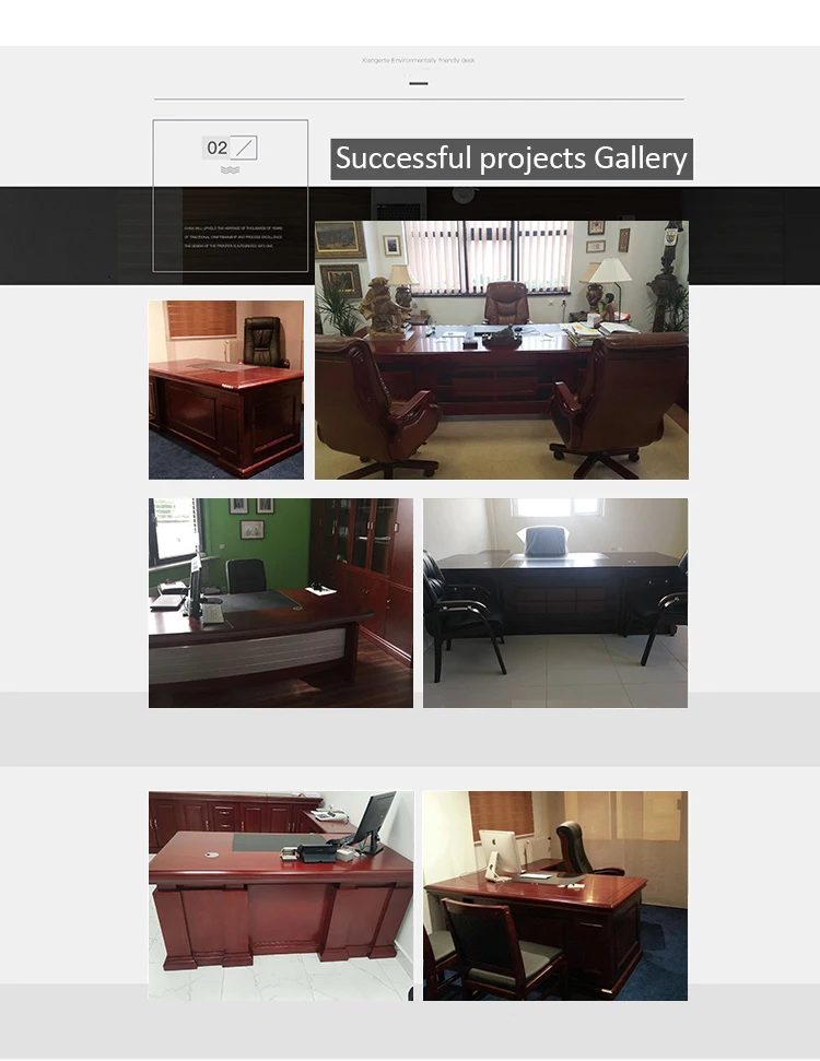 Modern Orange Office Table - Solid Wood Executive Desk in Cherry Finish ...