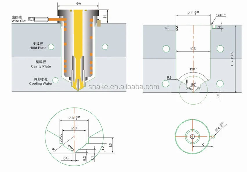 Hot Runner Nozzle For Hot Runner System,Hot Runner Plastic Injection ...