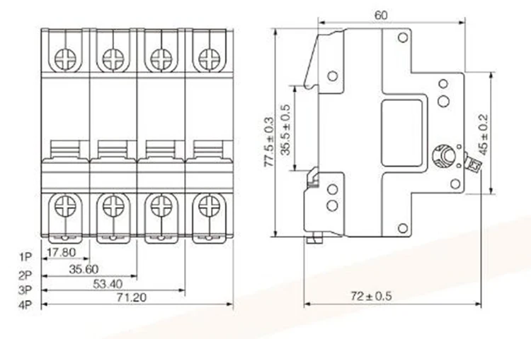 20a Type C Single Pole Mcb 1p Ac 50hz 60hz 220v Miniature Circuit ...