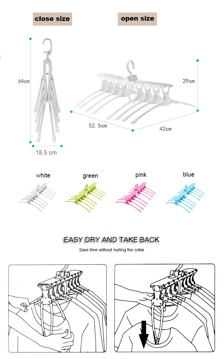 Plastic Clothes Hangers Multi-functional Plastic Clothes Hanger Folding ...
