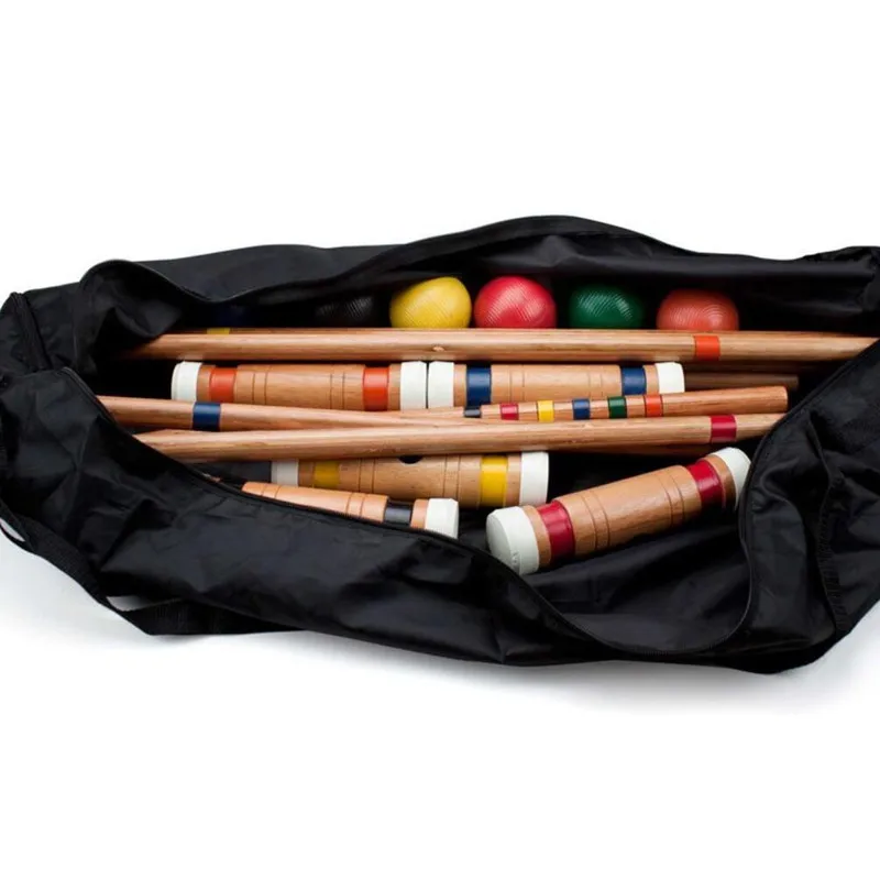 Six-Player Deluxe Wooden Croquet Set with Bag Yard Game| Alibaba.com