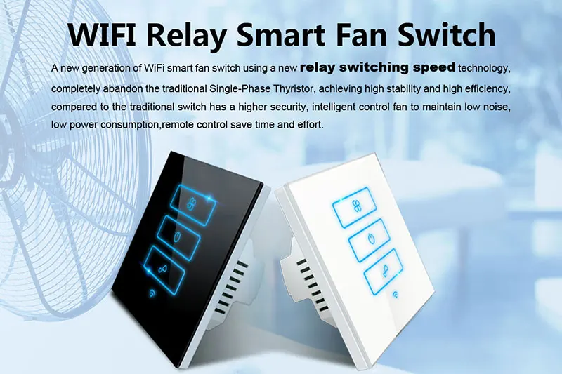 Wifi Switch Remote Control Switch 1 2/3 Tempered Glass Panel 4 Gang ...