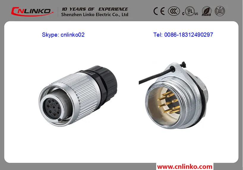 Cnlinko 9 Pin De Metal Conector 9 Pin Circular A Prueba De Agua 9 Pin ...