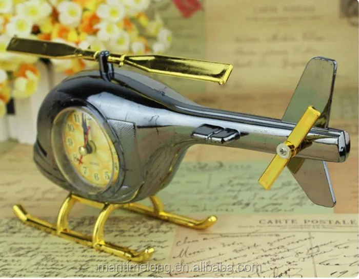 Helicopter Shape Clock - Stylish Alarm with Adjustable Knobs