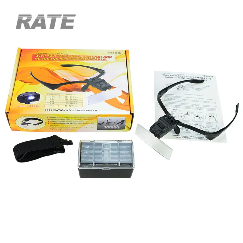 Head Magnifying Glasses With Led Light 1.0x 1.5x 2.0x 2.5x 3.5x Headband Magnifier - Buy No ...