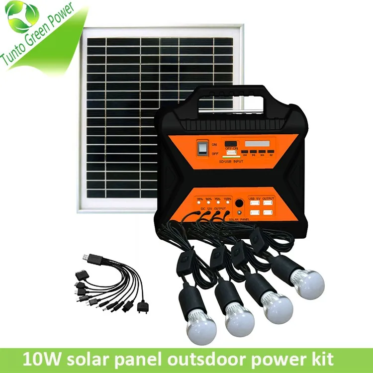 12v 7ah Solar Lighting Kit With Radio Mobile Phone Charge 10w Solar ...
