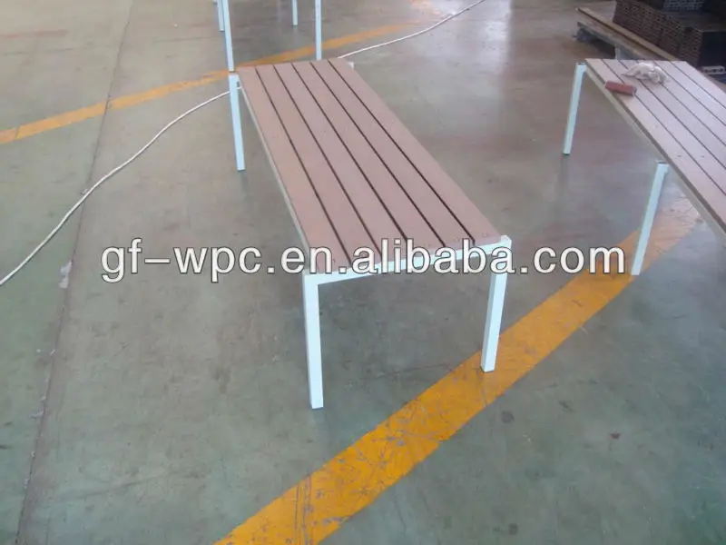 Outdoor Guofeng Wood Plastic Composite WPC Garden Slats Bench
