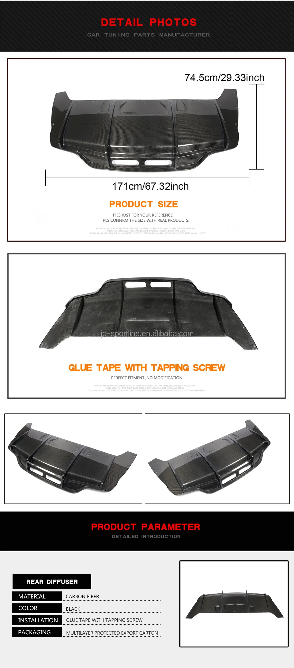 S-class C217 Carbon Fiber Rear Diffuser Lip for Mercedes