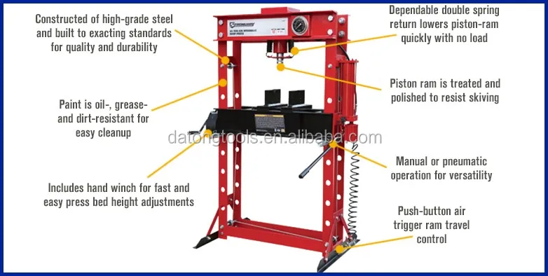With Ce 20 Ton Air Hydraulic Shop Press With Gauge Bending Tools - Buy ...
