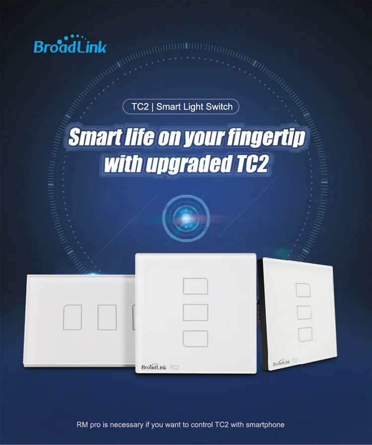 Broadlink Tc2 Eu Standard 1 Gang 1 Way Wifi Controlled Touch Light ...
