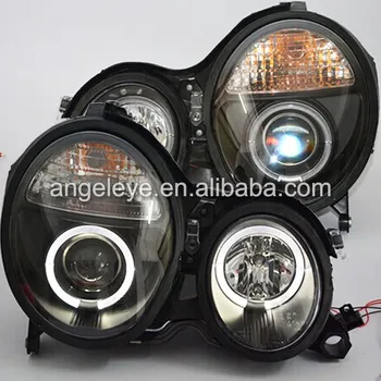 1999-2001 Year For Benz W210 E200 E230 E240 E280 E320 Led Angel Eyes Head Lamp Black Housing Sn ...