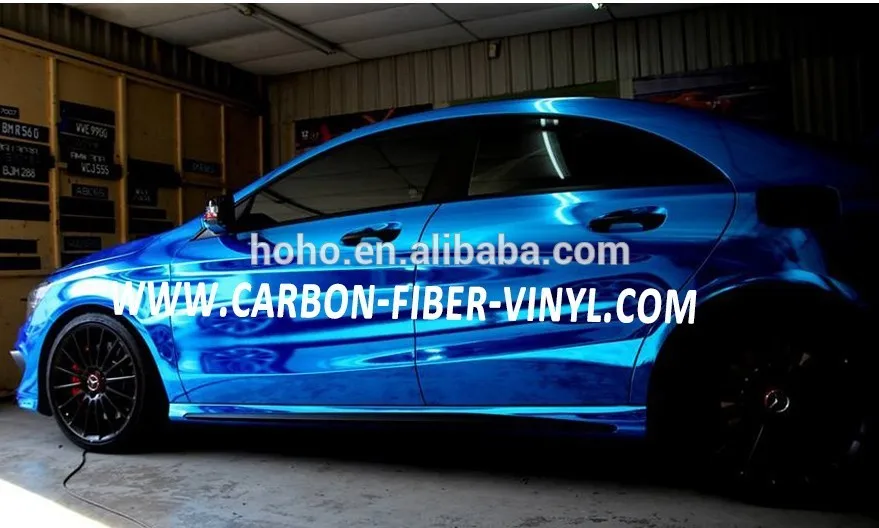 Azul brillante cromado de vinilo coche 1.52*30m de vinilo de color ...