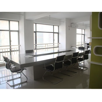 Customized Modern Office Meeting Table Steel Leg Quartz Conference ...