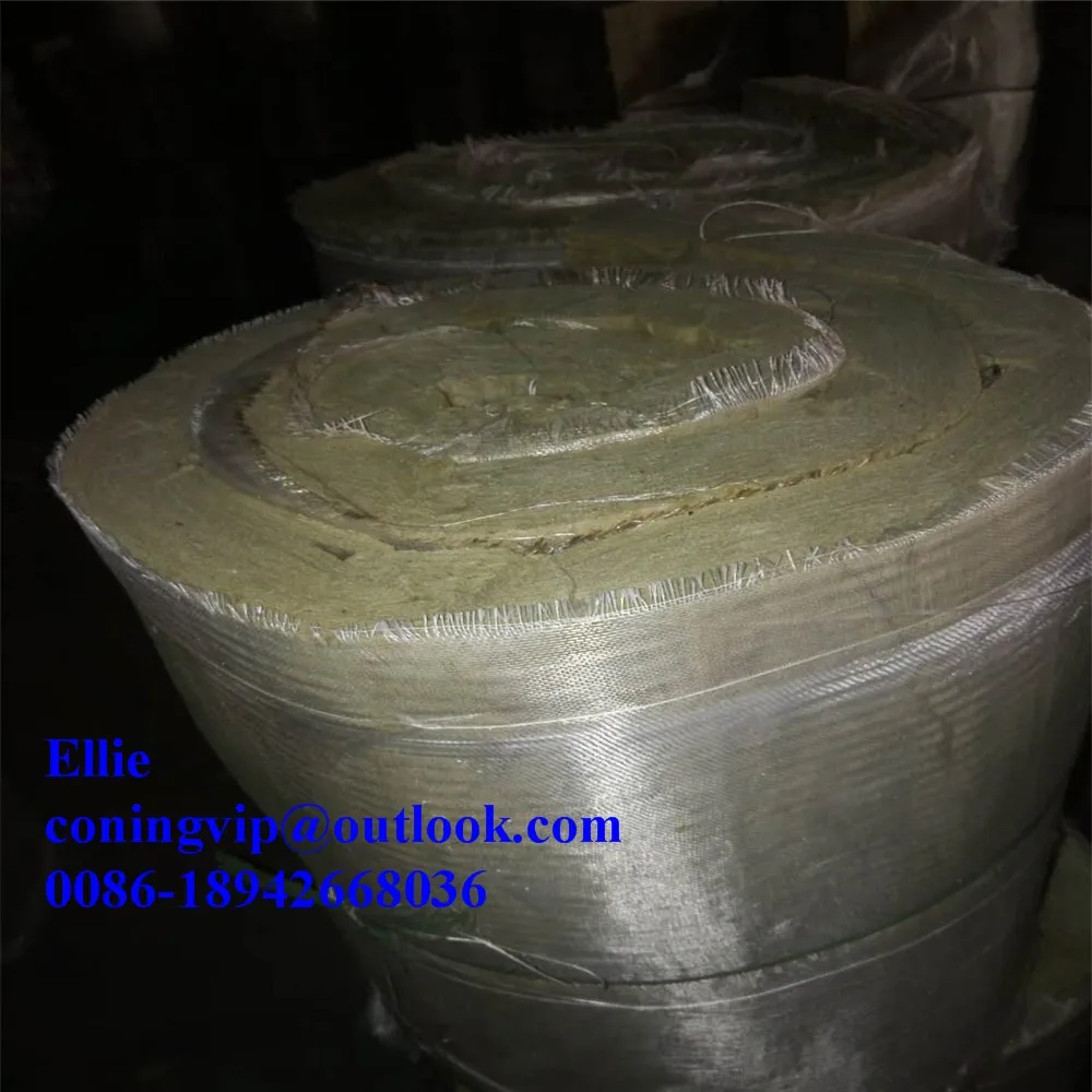 80kg/m3 50mm Rock Wool Blanket With Gs Wire Mesh For Power Plant ...