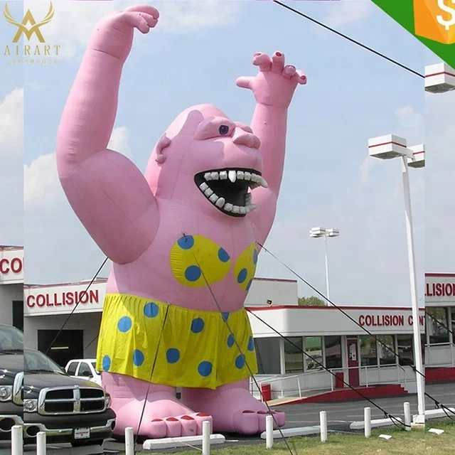 Customizable Color Giant Rooftop Inflatable Gorilla Rental
